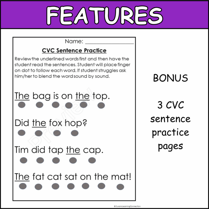 CVC Successive Blending Practice Print and Go SOR Structured Literacy ...